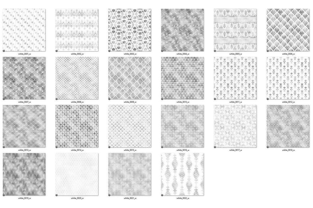 White and Silver Art Deco Patterns, a Pattern Graphic by Digital Curio