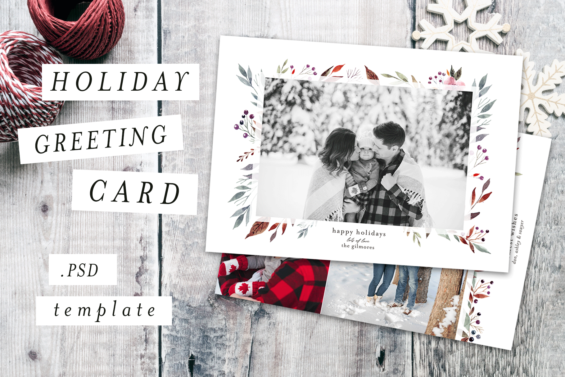 Holiday Christmas Card Template I, a Card Template by Ashley Alexandra ...