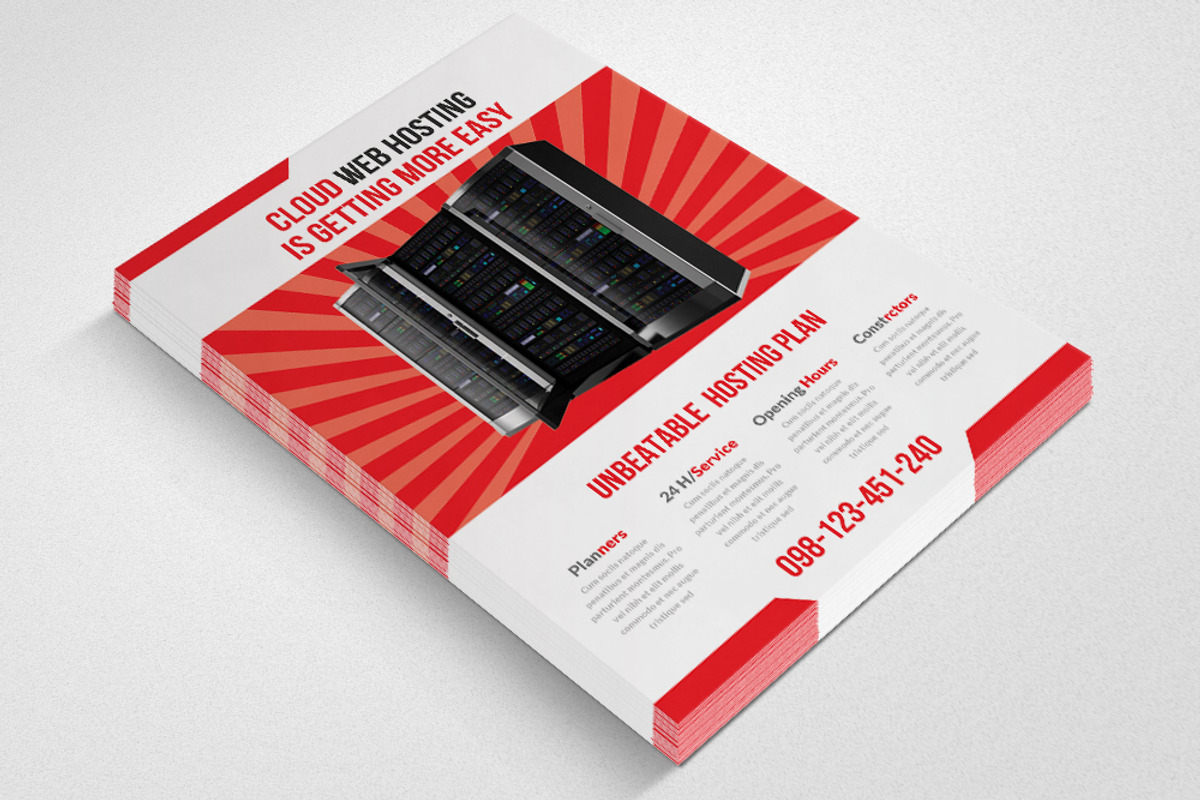 Web Hosting Flyer Template, a Flyer Template by Psd Templates
