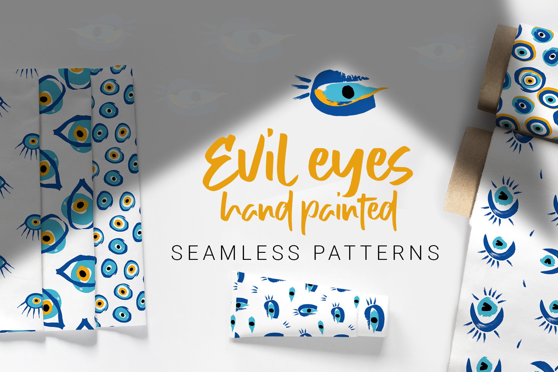 Evil Eyes Seamless Patterns, a Pattern Graphic by bazarova