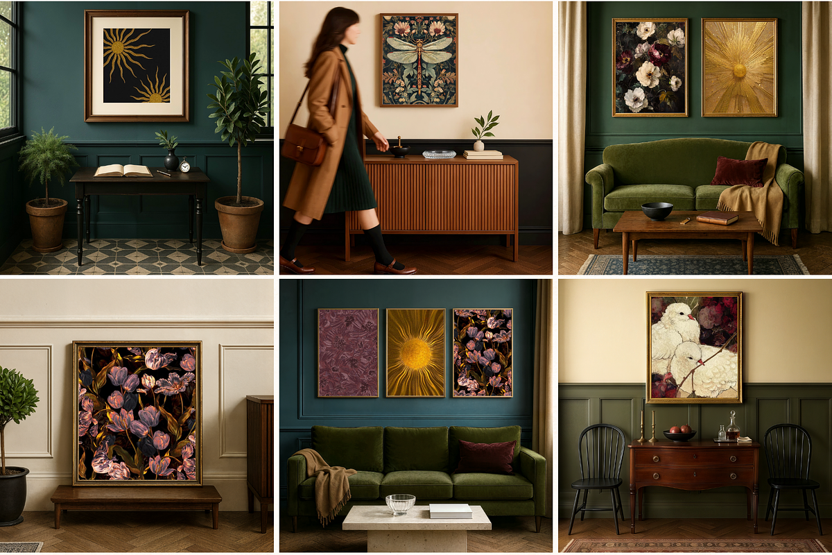 50 Dark Academia Frame Mockups for Canva