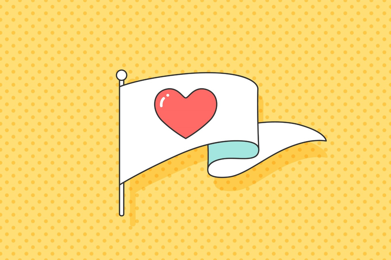 Vintage flag with red heart symbol, a Texture Graphic by Foxys Graphic