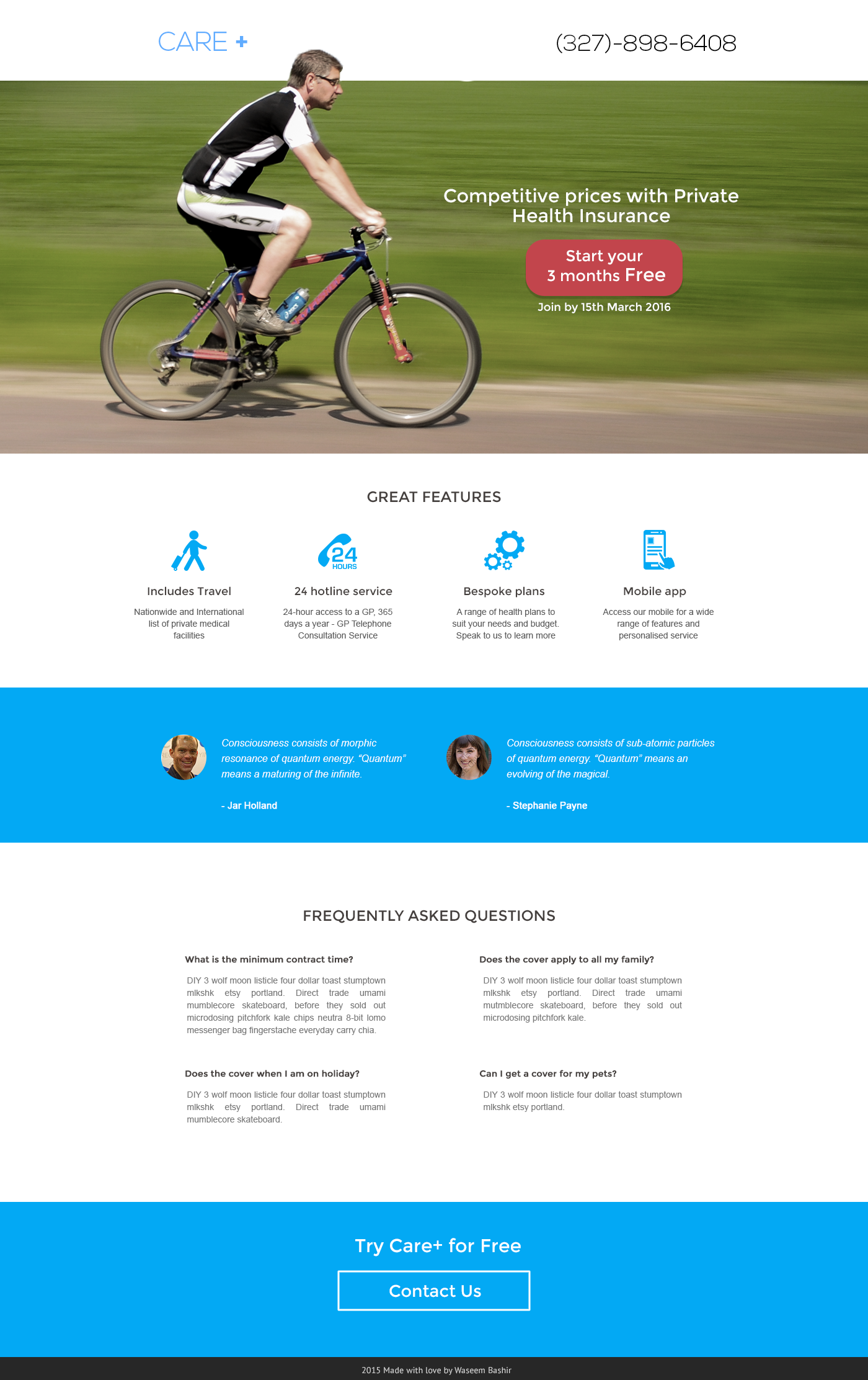 Health Insurance Landing Page, a Landing Page Template by Apexure Designs