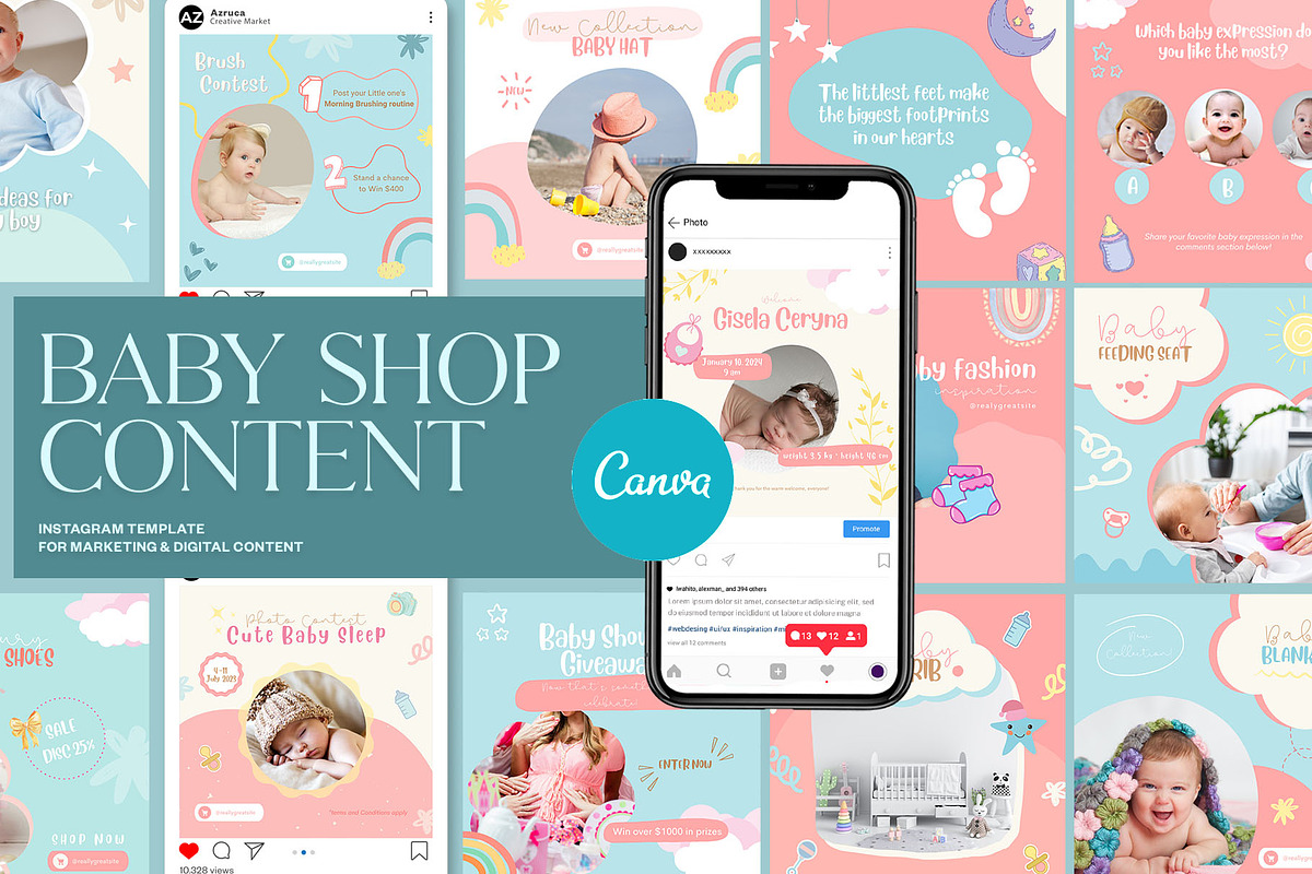 Baby Content Social Media | CANVA, a Social Media Template by Azruca