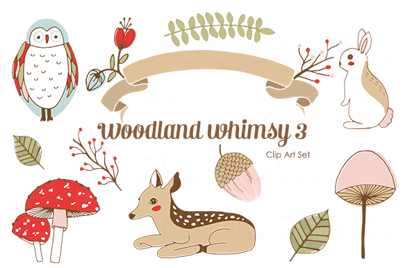 Woodland Whimsy 3 .png Clip Art Set, an Illustration by StylishDesignMe ...