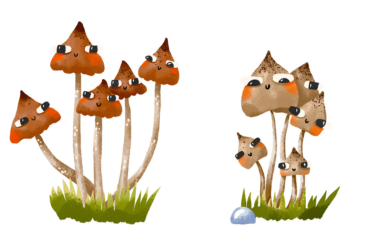 Mushrooms mycelium illustration, a Seasonal Illustration by the_myro