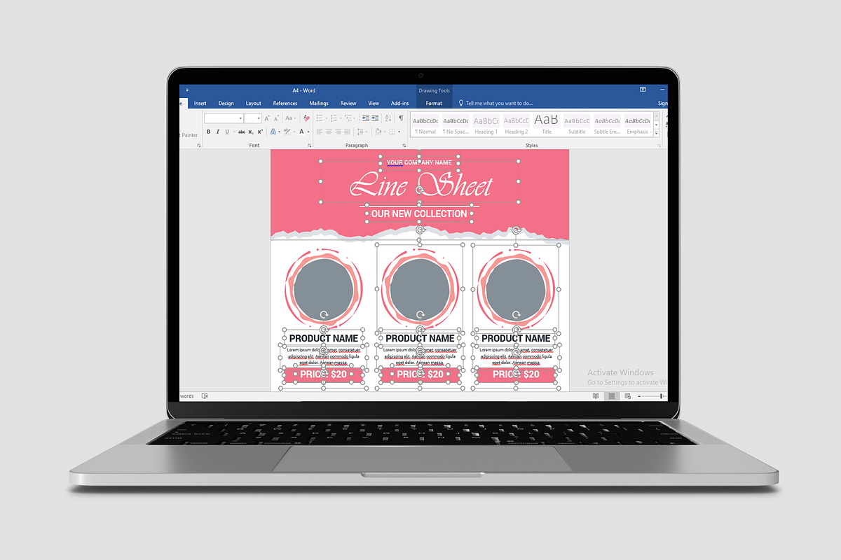 Line Sheet Flyer Template, a Stationery Template by Ultimate Template Shop