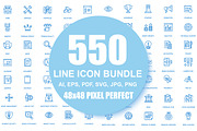 550 Line Icons Bundle, an Outline Icon by alexdndz