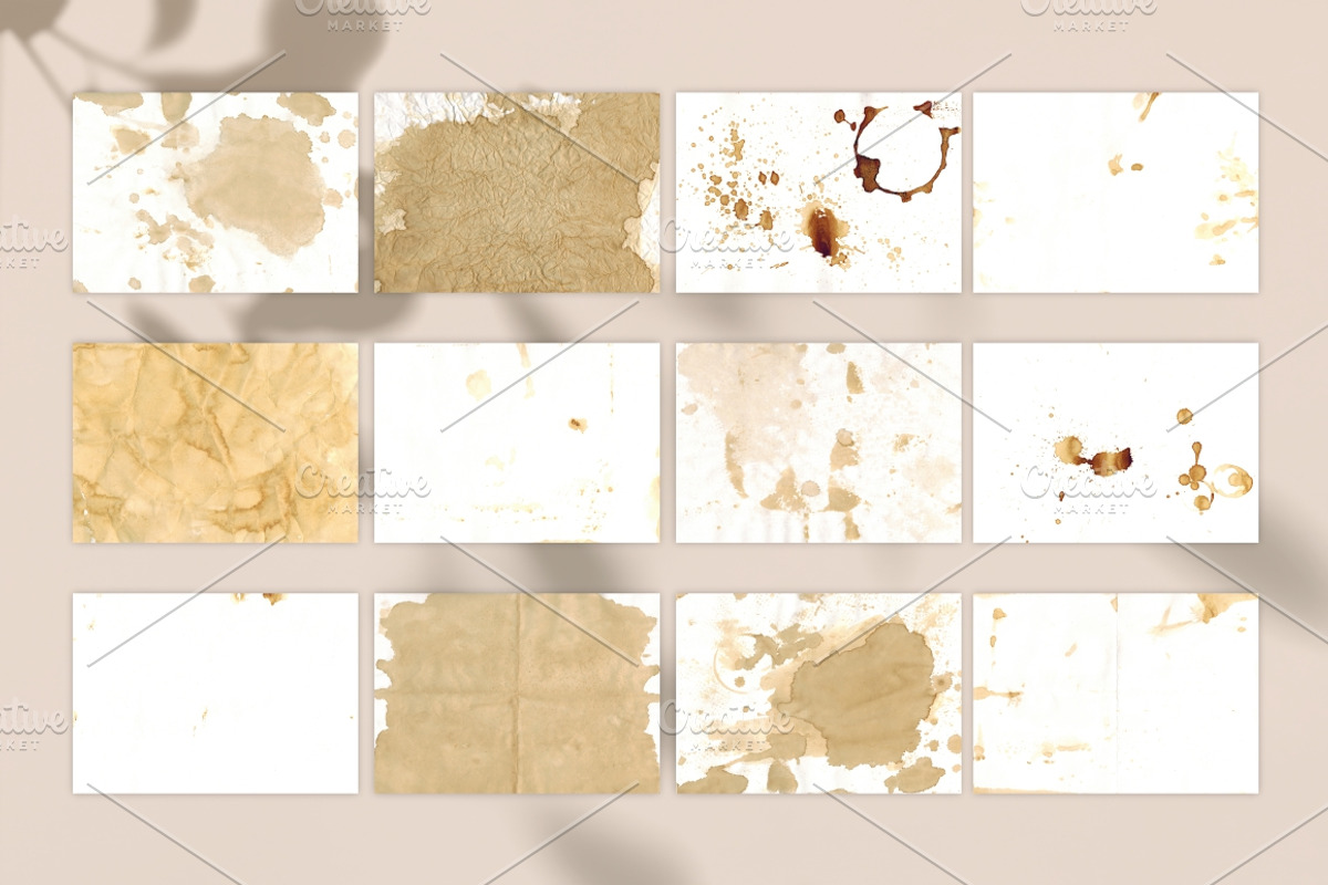 12 vintage coffee paper textures #2 | Creative Market