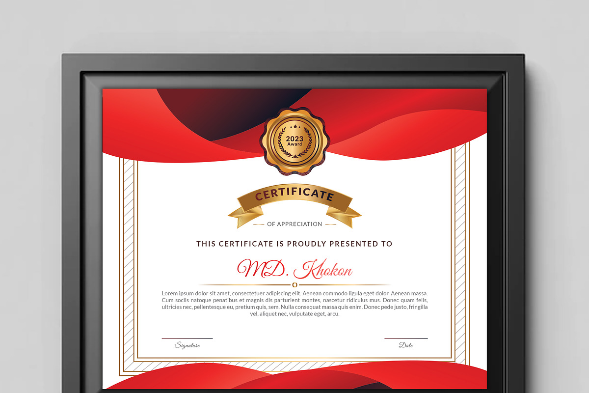 Creative Certificate Design Template, a Stationery Template by MRI STUDIO