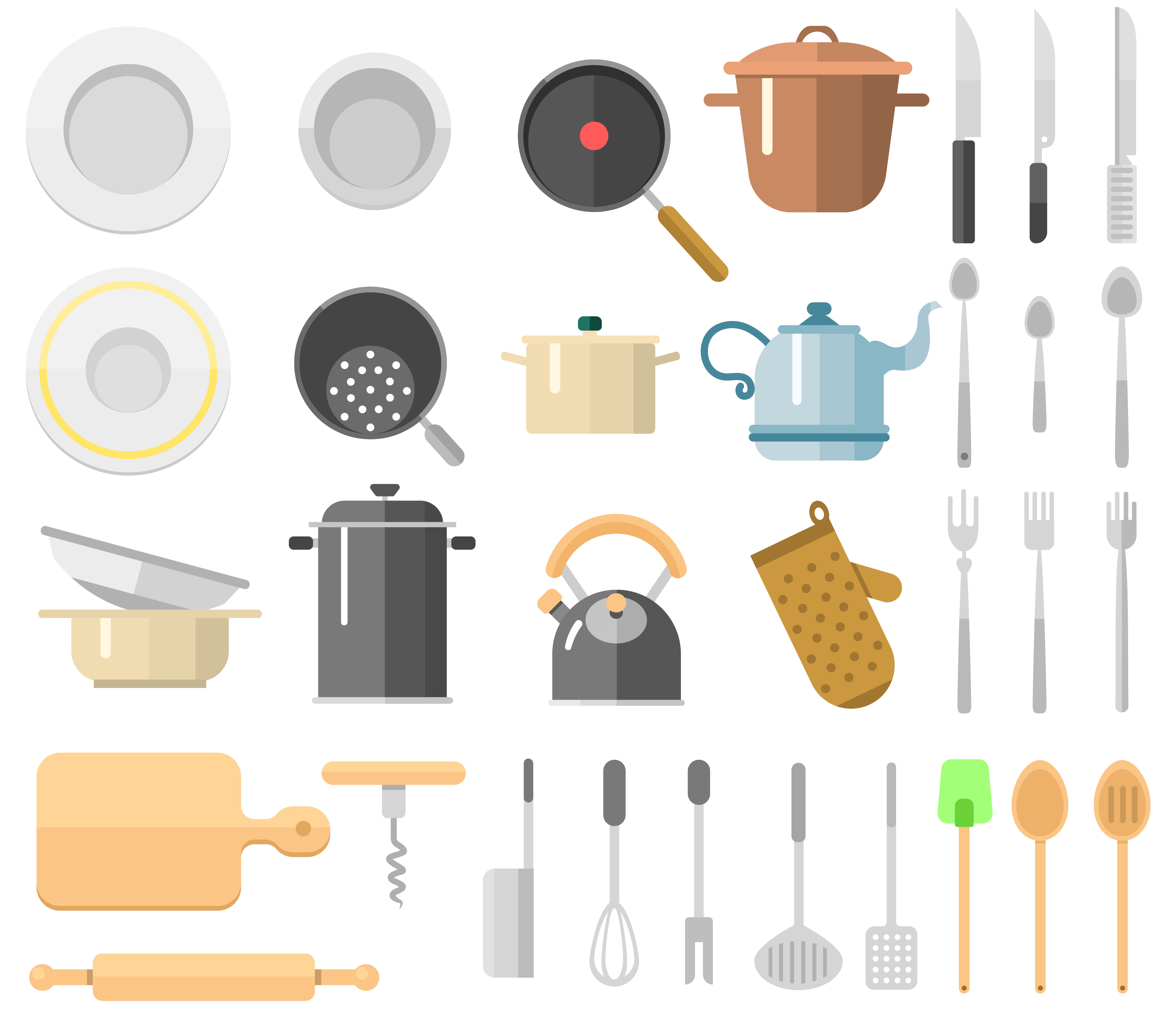 Vector kitchen tools set, a Food Illustration by RocketArt