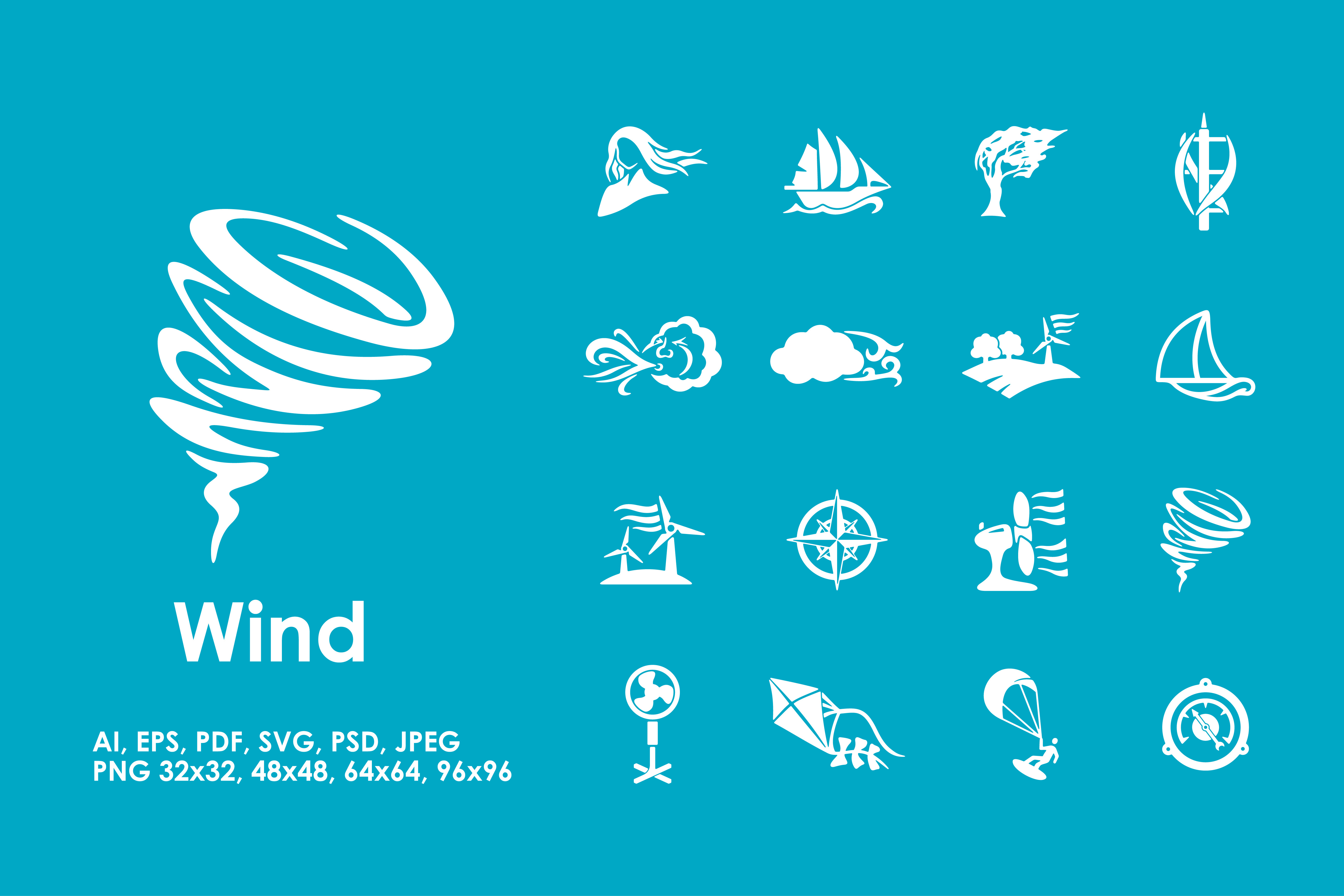 16 wind icons, an Outline Icon by Palau
