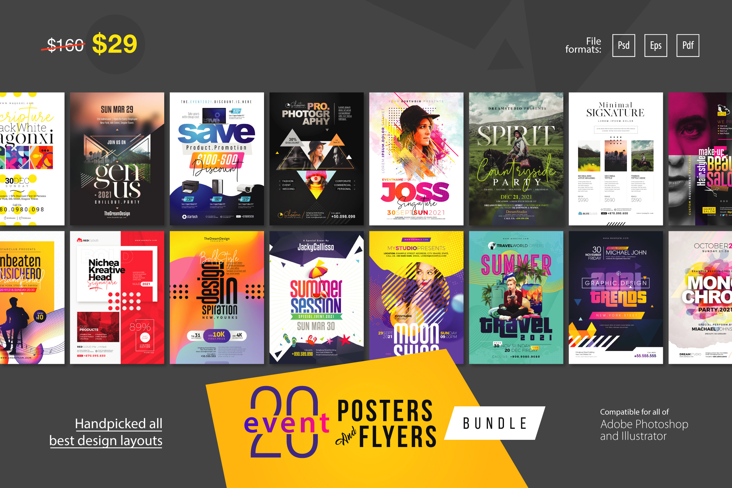 20 Best EVENT POSTERS and Flyers, a Flyer Template by GoldenPixelStudio