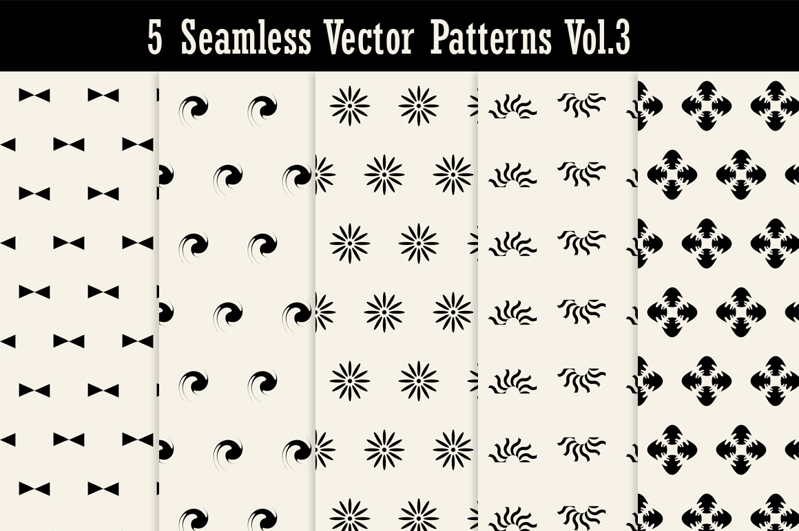 5 Seamless Vector Patterns Vol3 | Graphic Patterns ~ Creative Market
