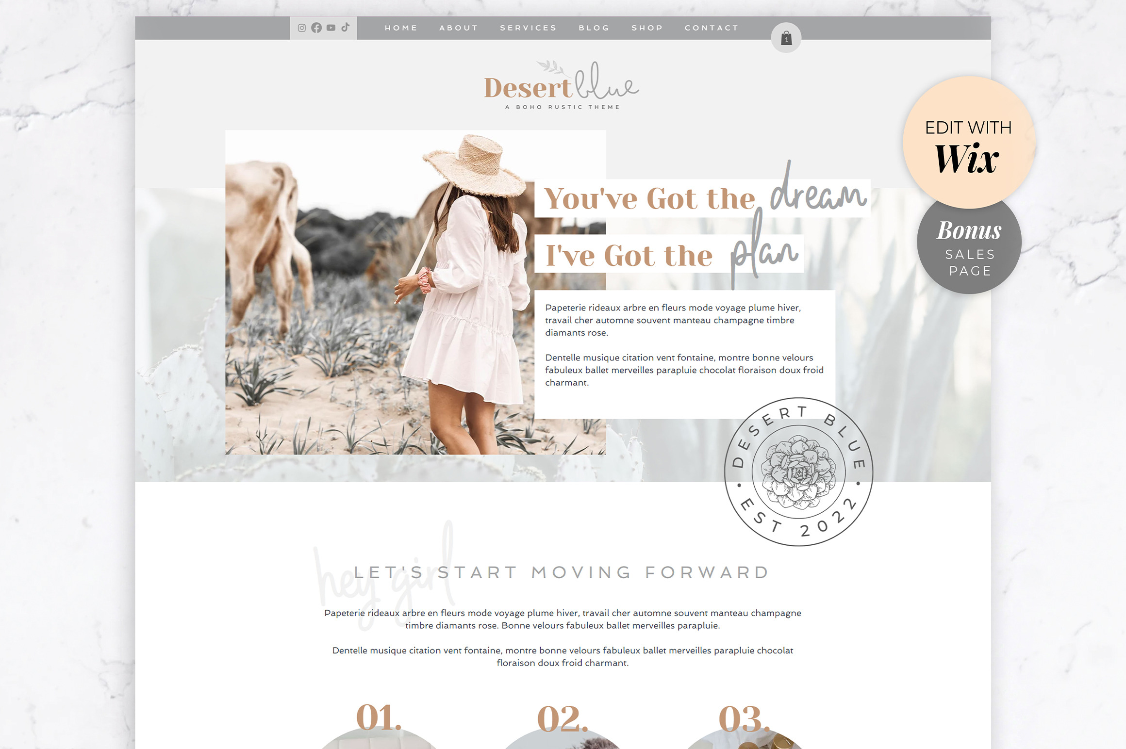 Wix Website Template | Desert Blue, a Wix Template by Thirty One Palms ...
