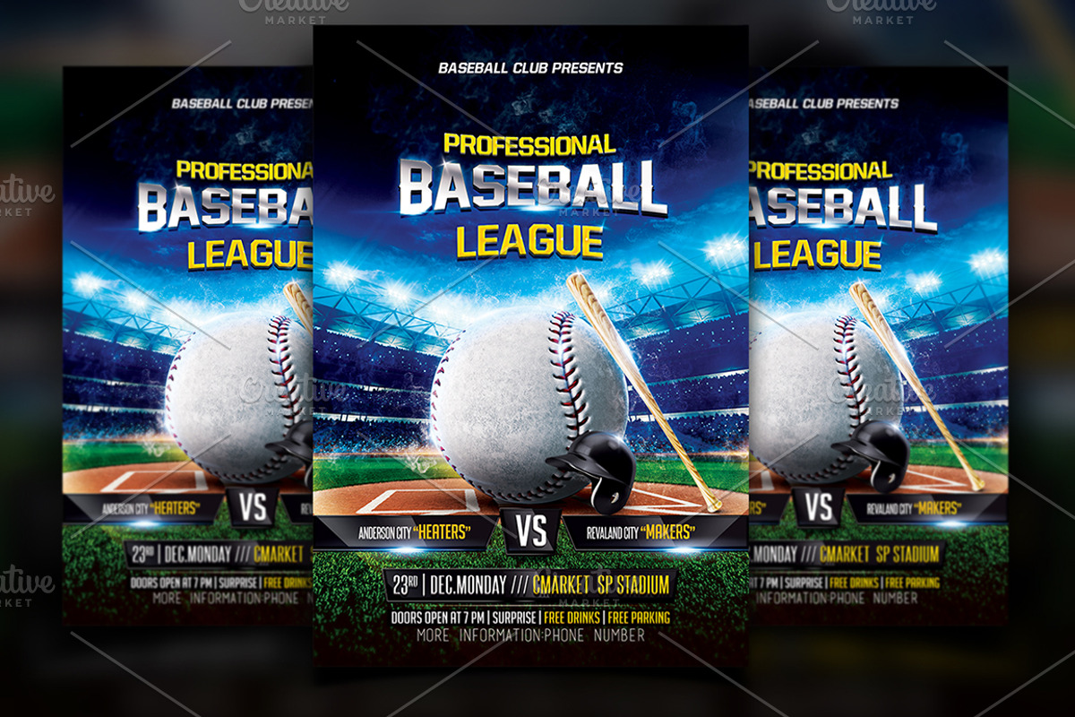 Baseball Flyer Template, a Flyer Template by Basez Flyers
