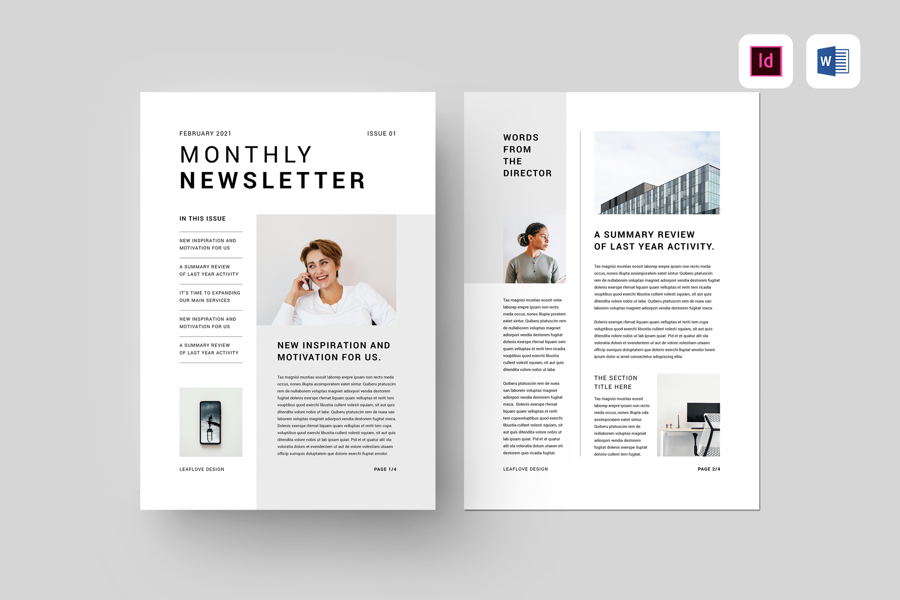 Newsletter | MS Word & Indesign, a Templates & Theme by Leaflove