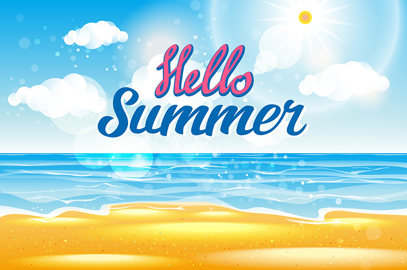 hello Summer Sea Background vector | Background Graphics ~ Creative Market