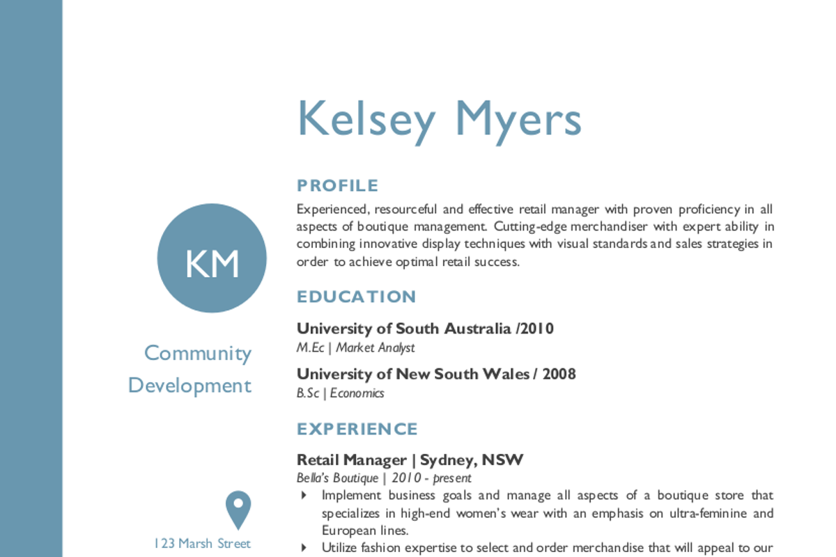 Two columns round initials resume, a Resume Template by Inkpower ...