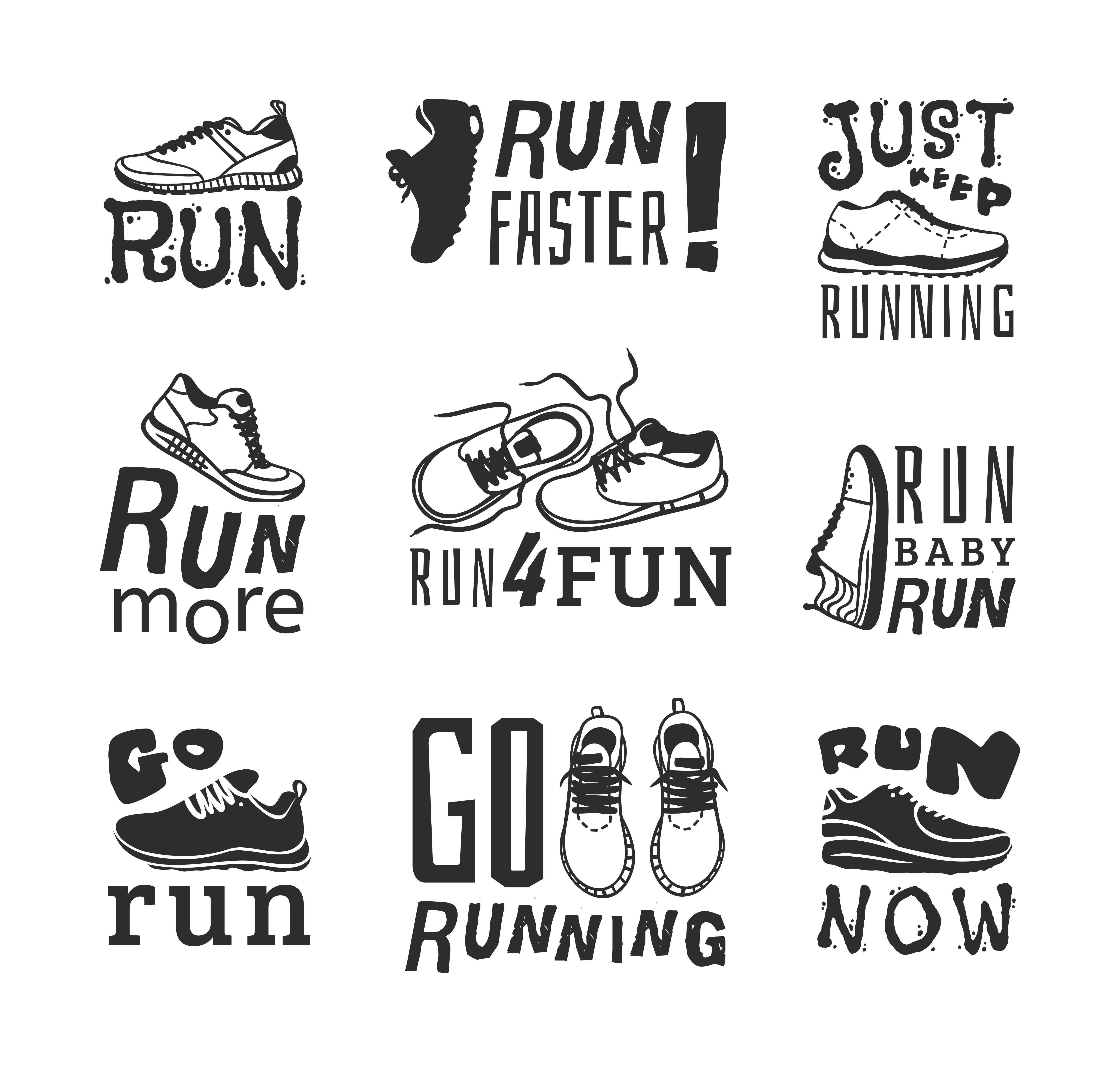 Running labels vector illustration | Healthcare Illustrations ...