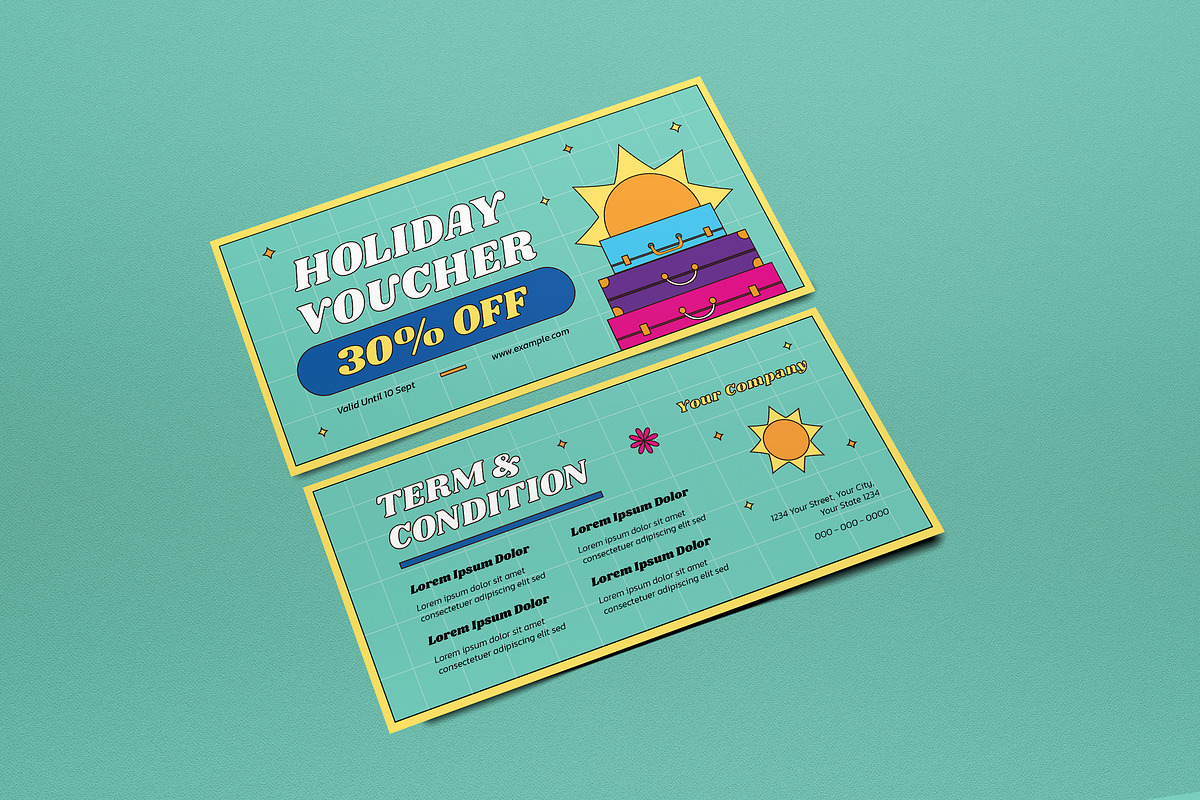 Travel Agency Voucher, a Card Template by graphicook