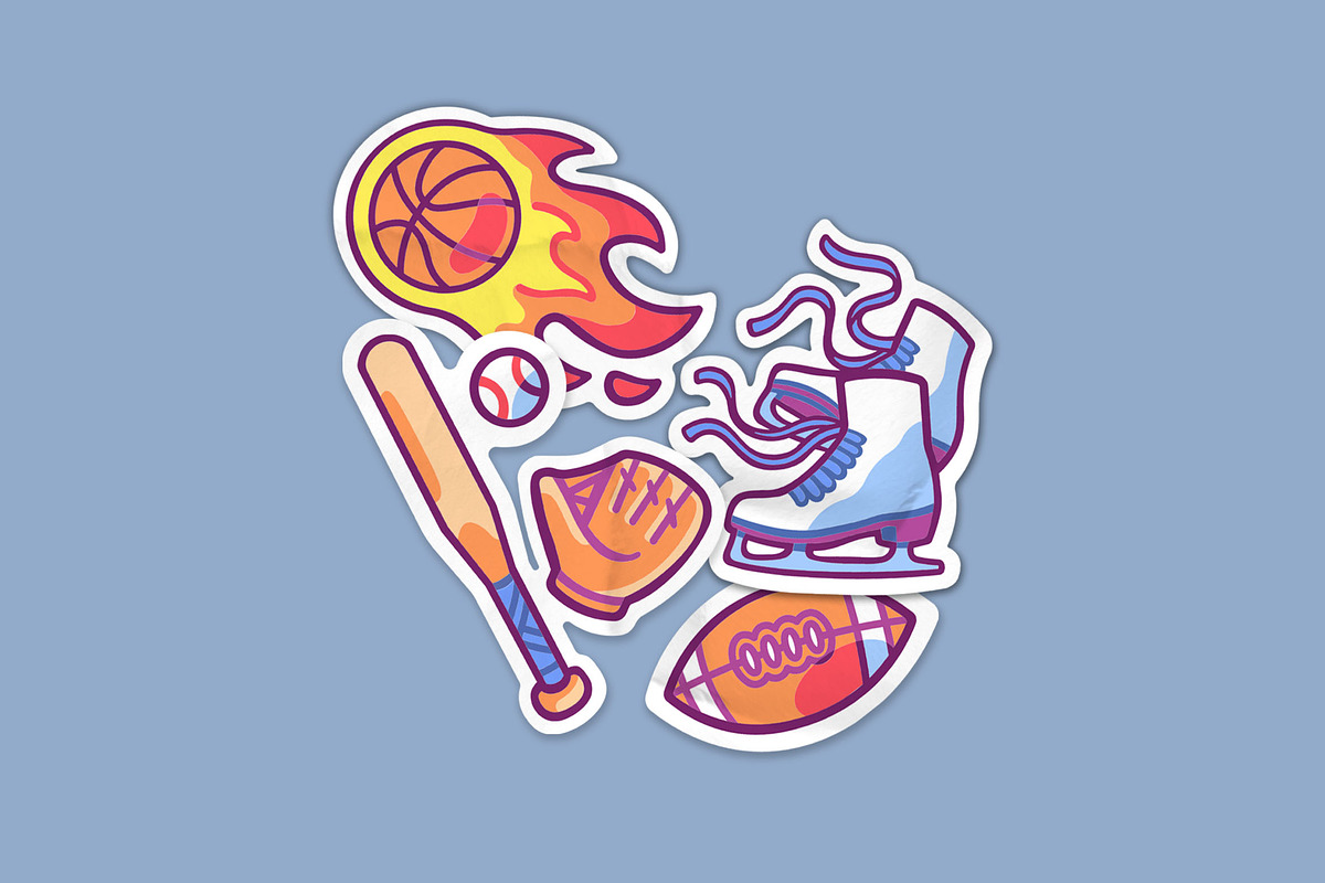Sports Sticker Pack illustrations, a Graphic by merkulov.design