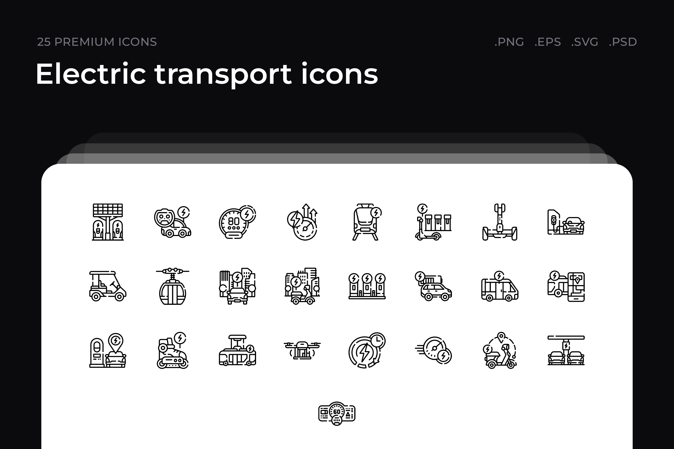 Electric transport icons, an Outline Icon by Goyarchin