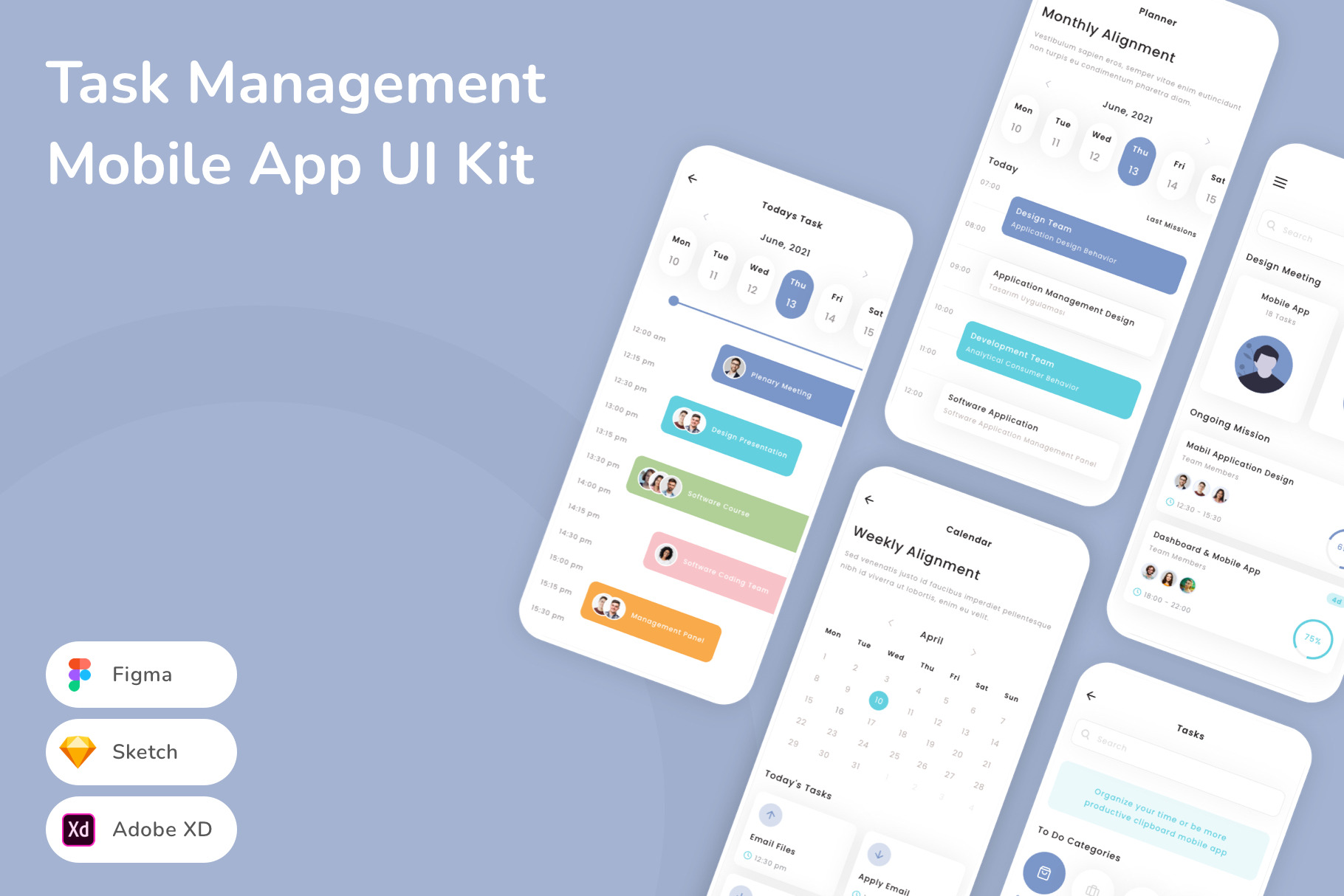 Task Management Mobile App UI Kit, an UI Kit Template by Betush