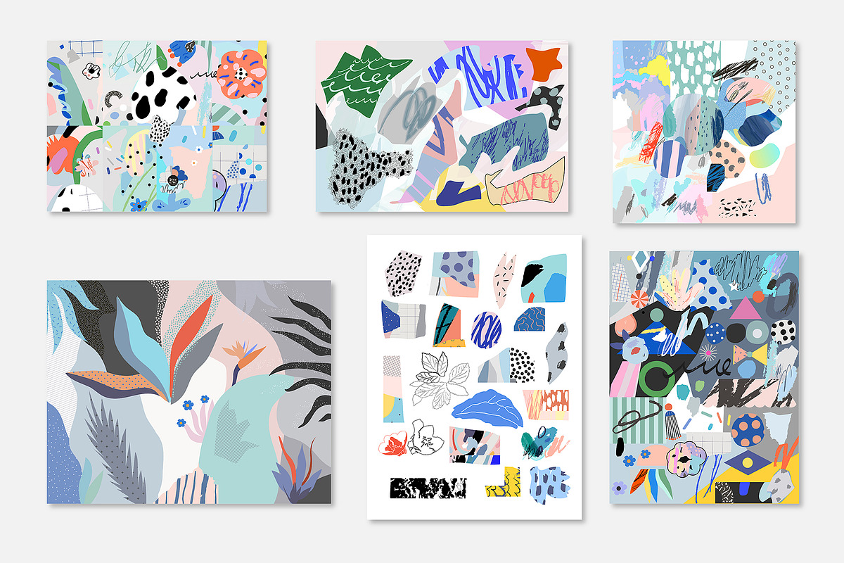 18 art Collages, a Pattern Graphic by Lera Efremova