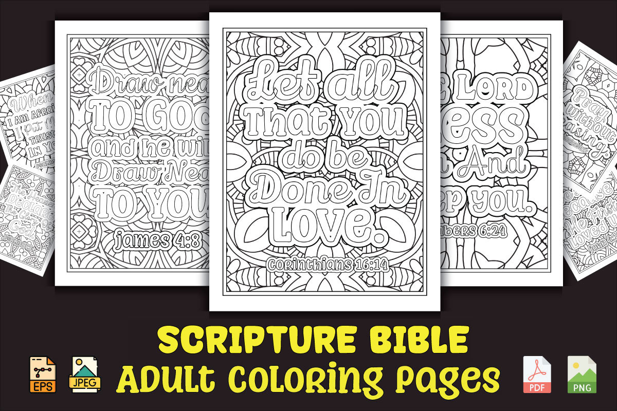 Scripture Bible Coloring Pages, an Object Graphic by protabsorkar11