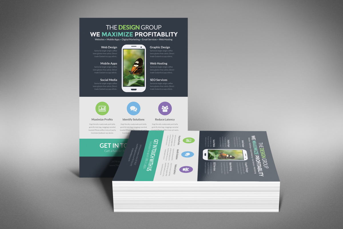 Flat Design Business Flyer, a Flyer Template by Creativenauts