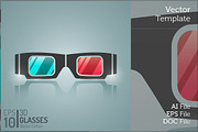 3D Cinema Glasses Vector, an Object Graphic by MAOV