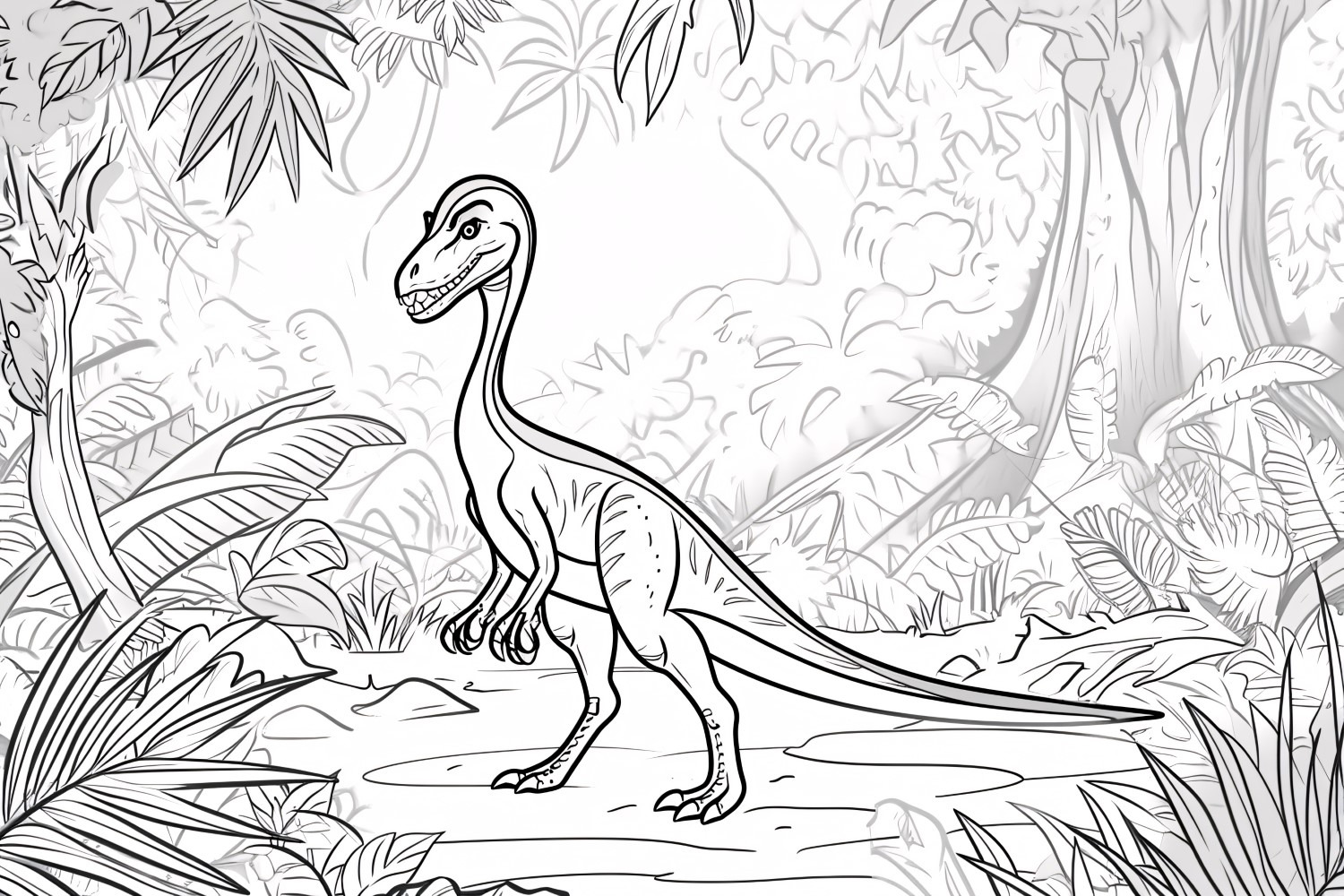 Troodon Dinosaur Colouring Pages, an Animal Illustration by shahsoft