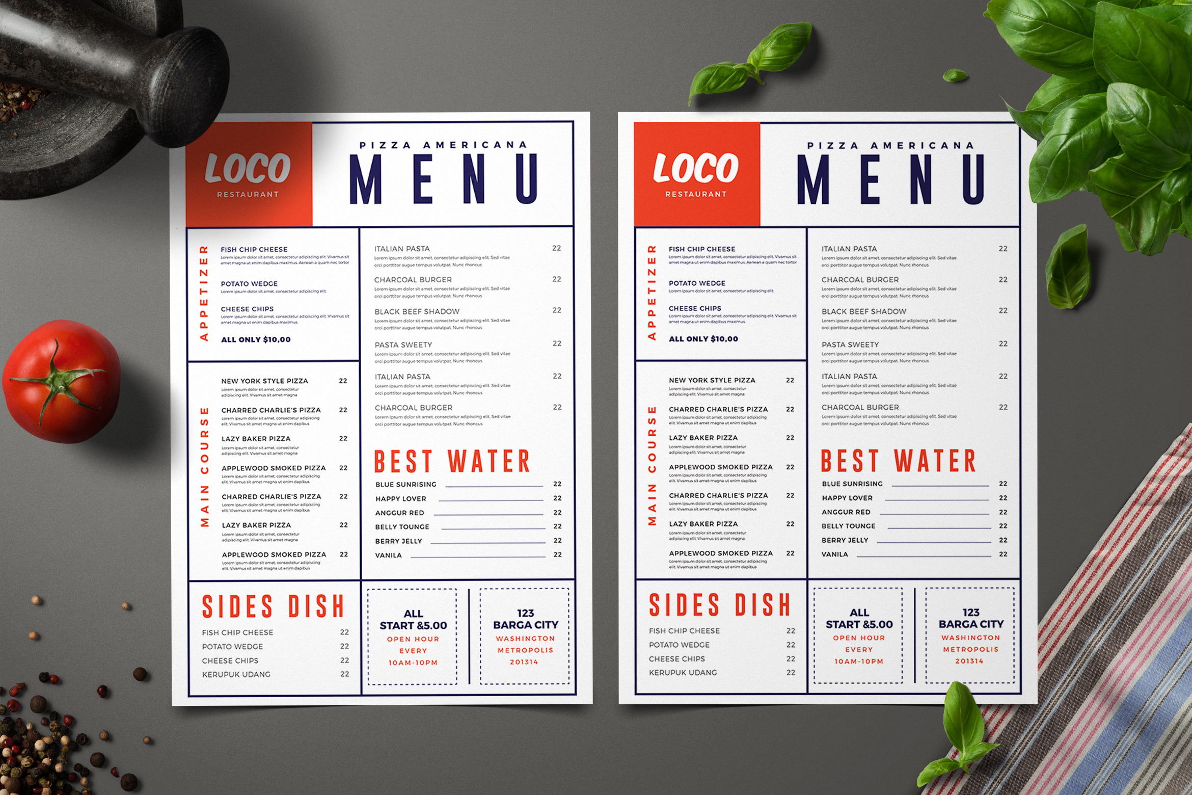 Simple Food Menu, a Flyer Template by Tokosatsu | Creative Market