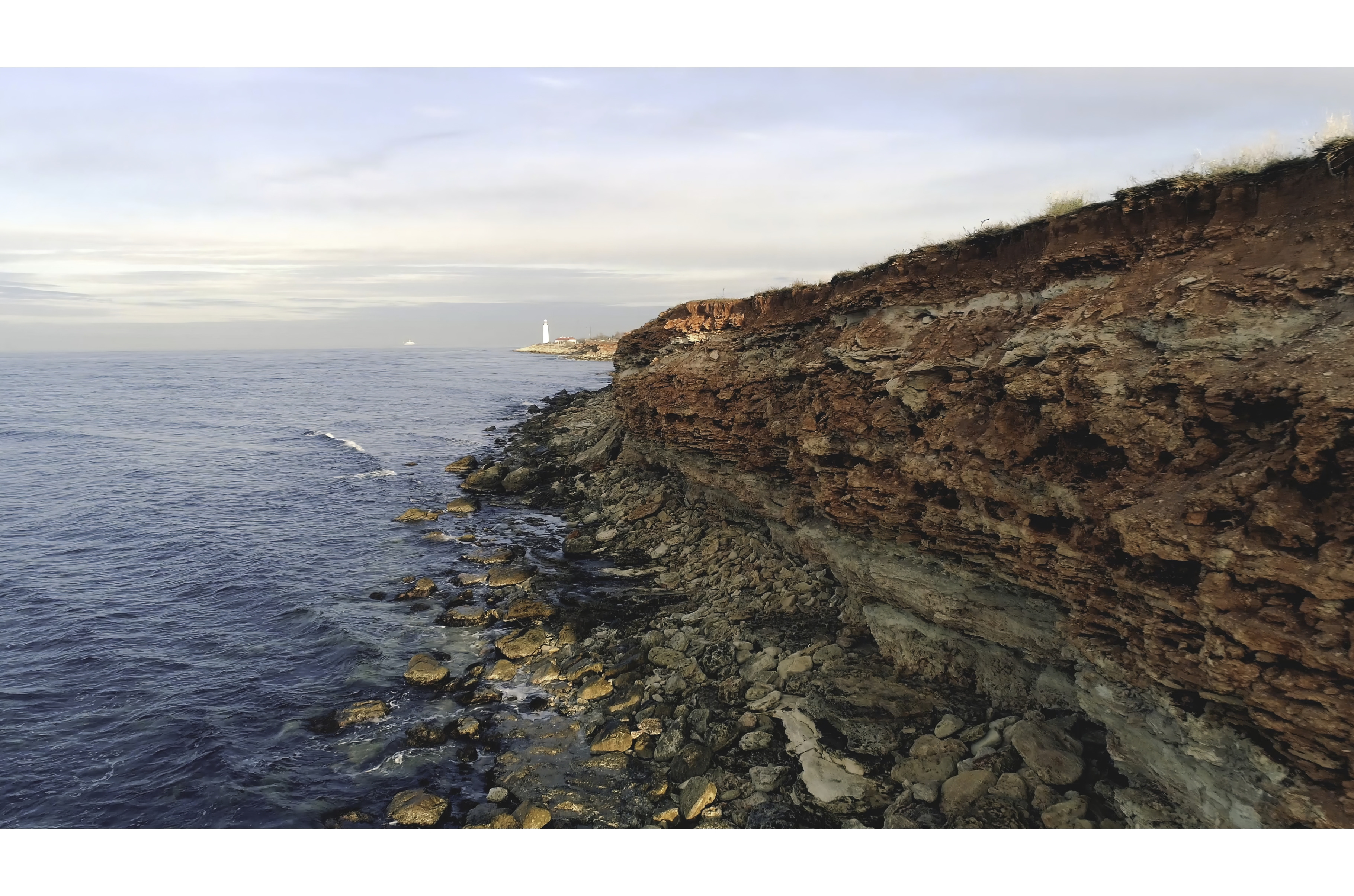 Rocky reef of shore. Shot. Top view | Background Graphics ~ Creative Market