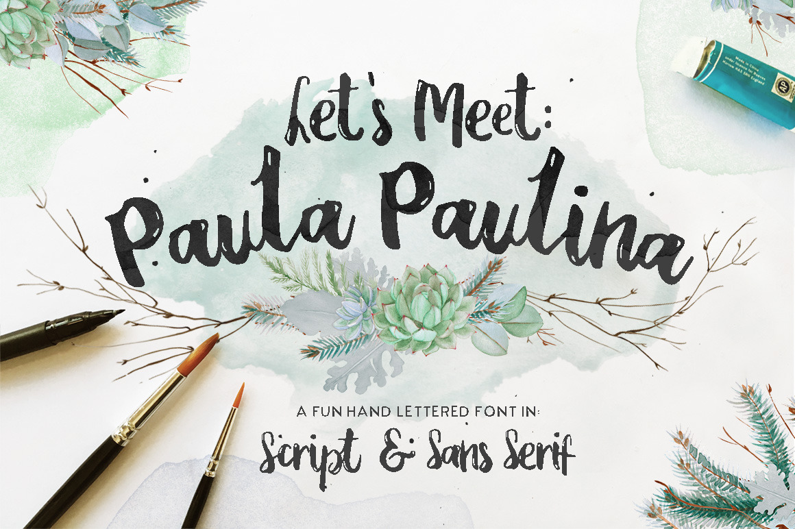 Paula Paulina Script, a Script Font by BlueRobinDesignShop