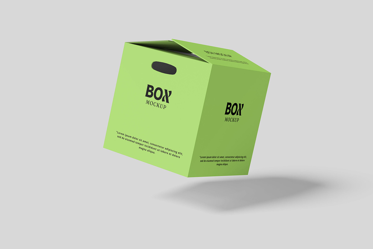 Tuck Top Cube Box Mockup, a Packaging Mockup by safrizalstudio