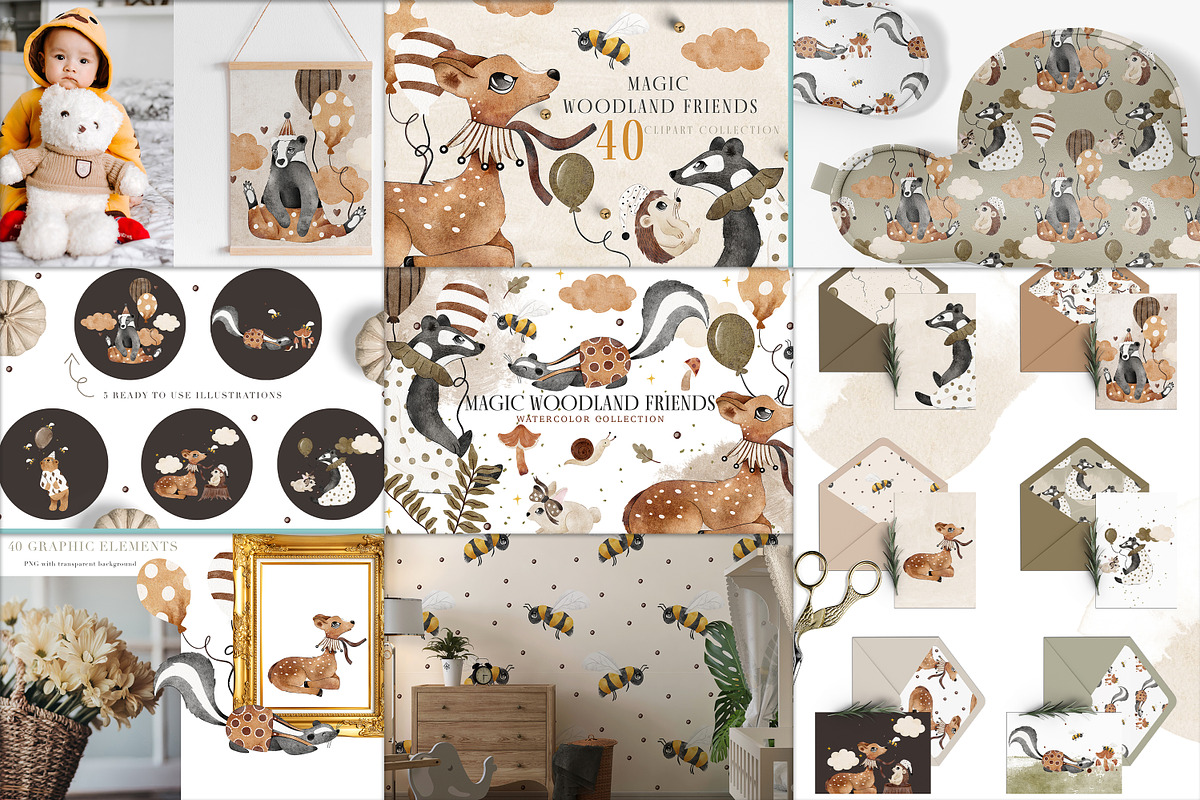 Kids Baby Bundle Clipart Pattern Vector