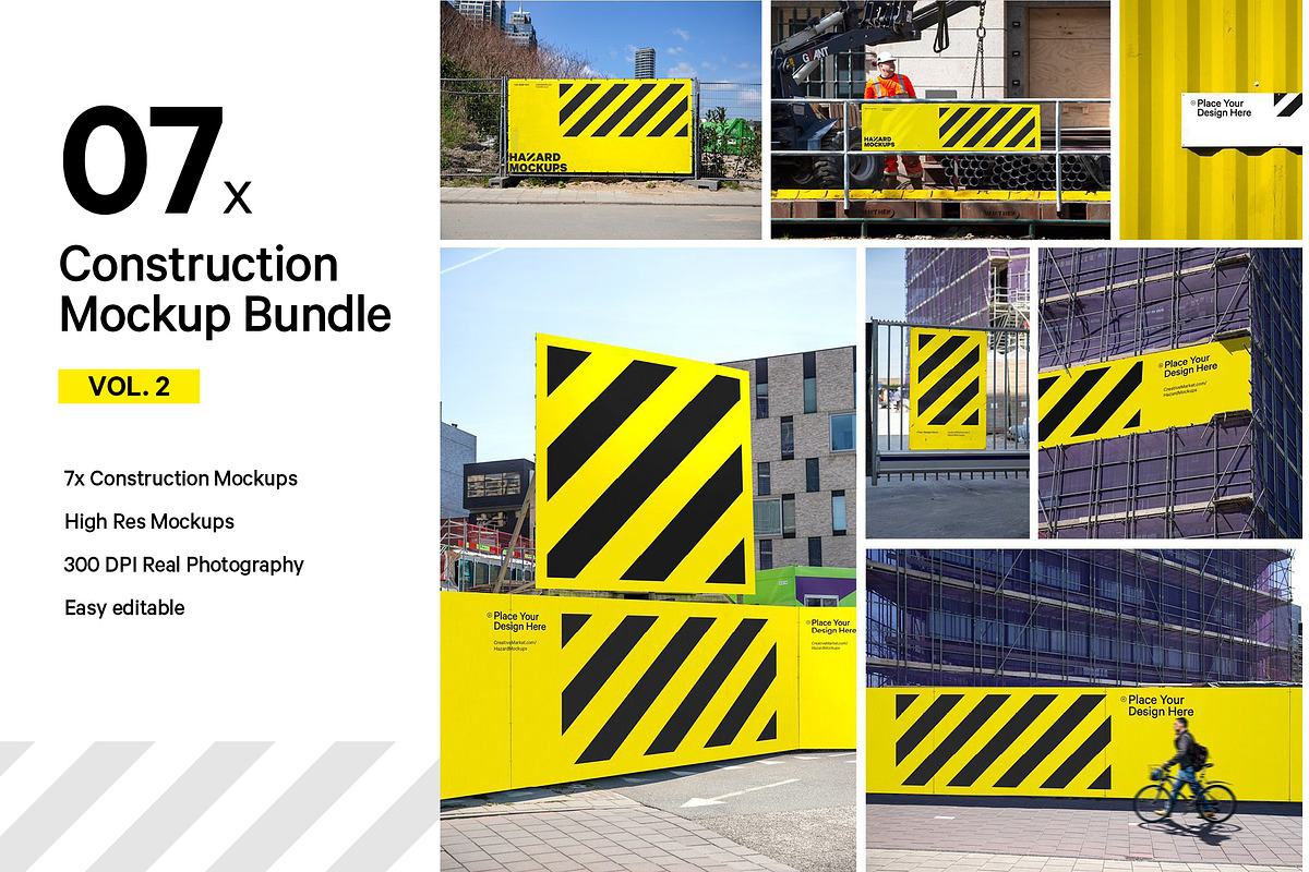 7x Construction Mockup Bundle Vol.2, an Advertising Mockup by HAZARD ...