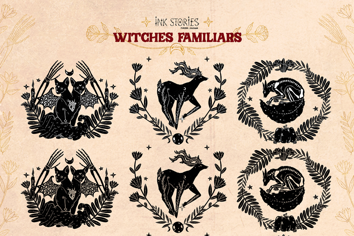 Witches Familiars, an Animal Illustration by Ink Stories