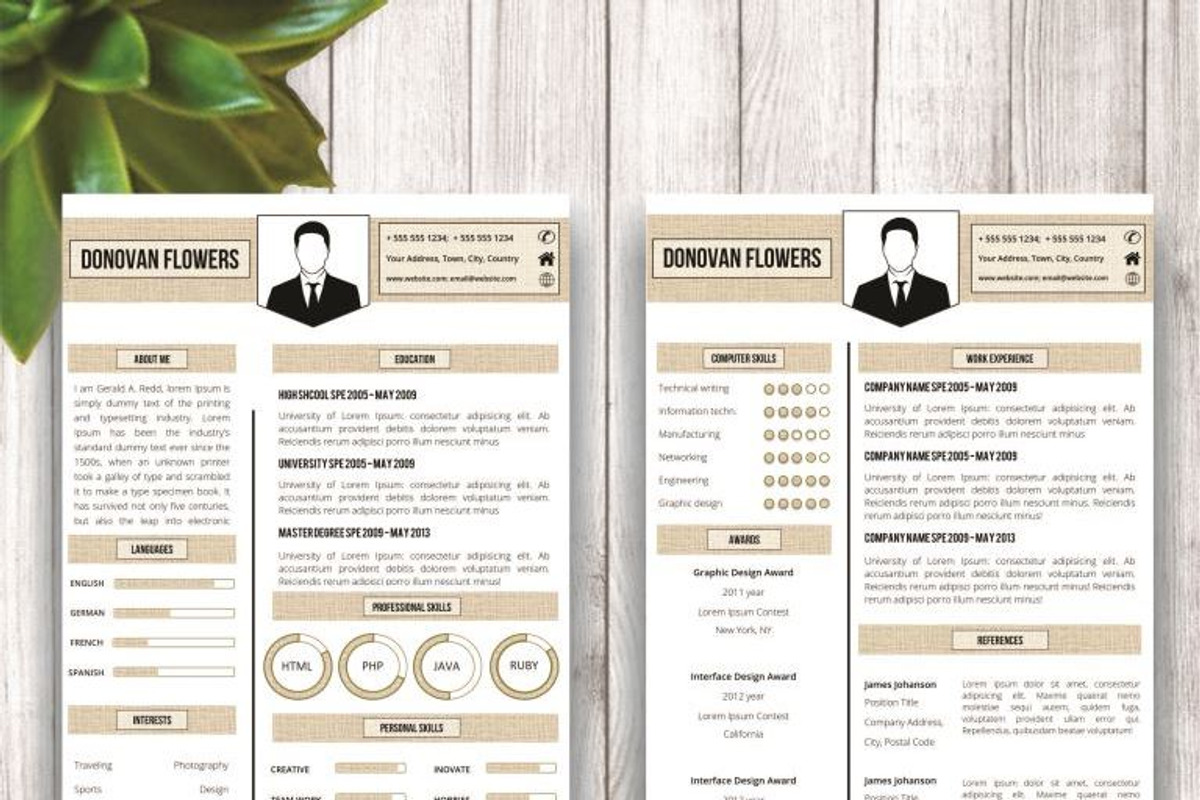 Unique Resume Template, a Resume Template by Creative Resume Templates