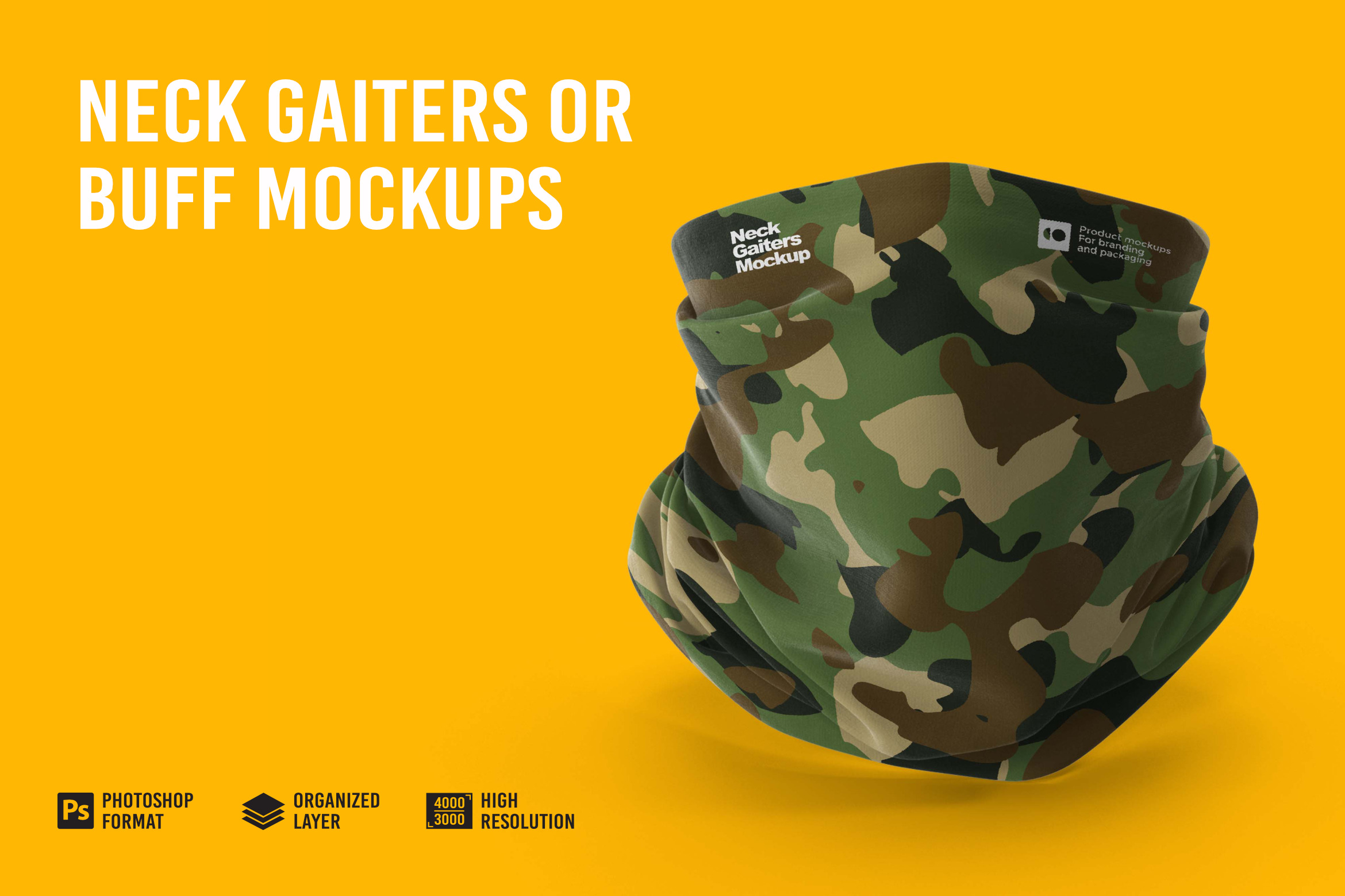 Neck Gaiters or Buff Mockup, a Mask Mockup by Aprndy85