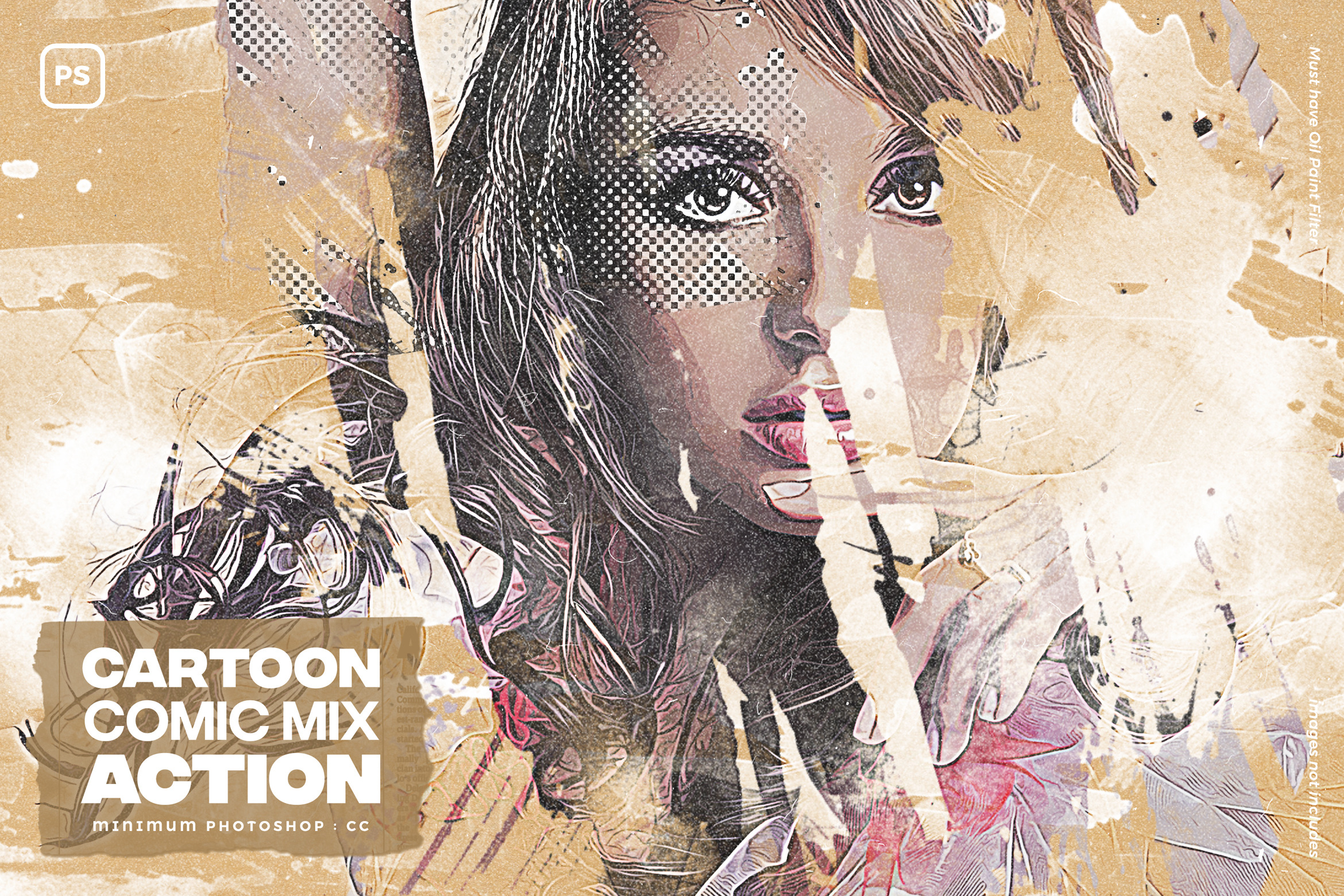 Cartoon Comic Mix Photoshop Action, an Action Add-On by iHemalaya