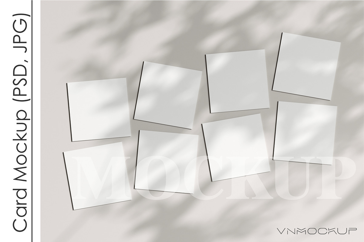Square Cards Mockup PSD JPG, a Print Template by VNmockup