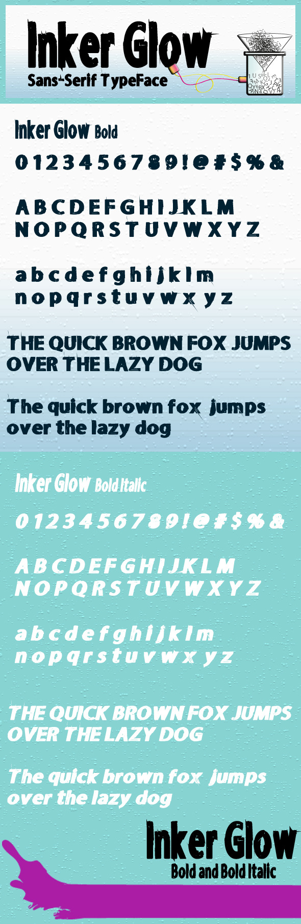 Inker Glow Bold and Bold Italic, a Sans Serif Font by Emdaduljs