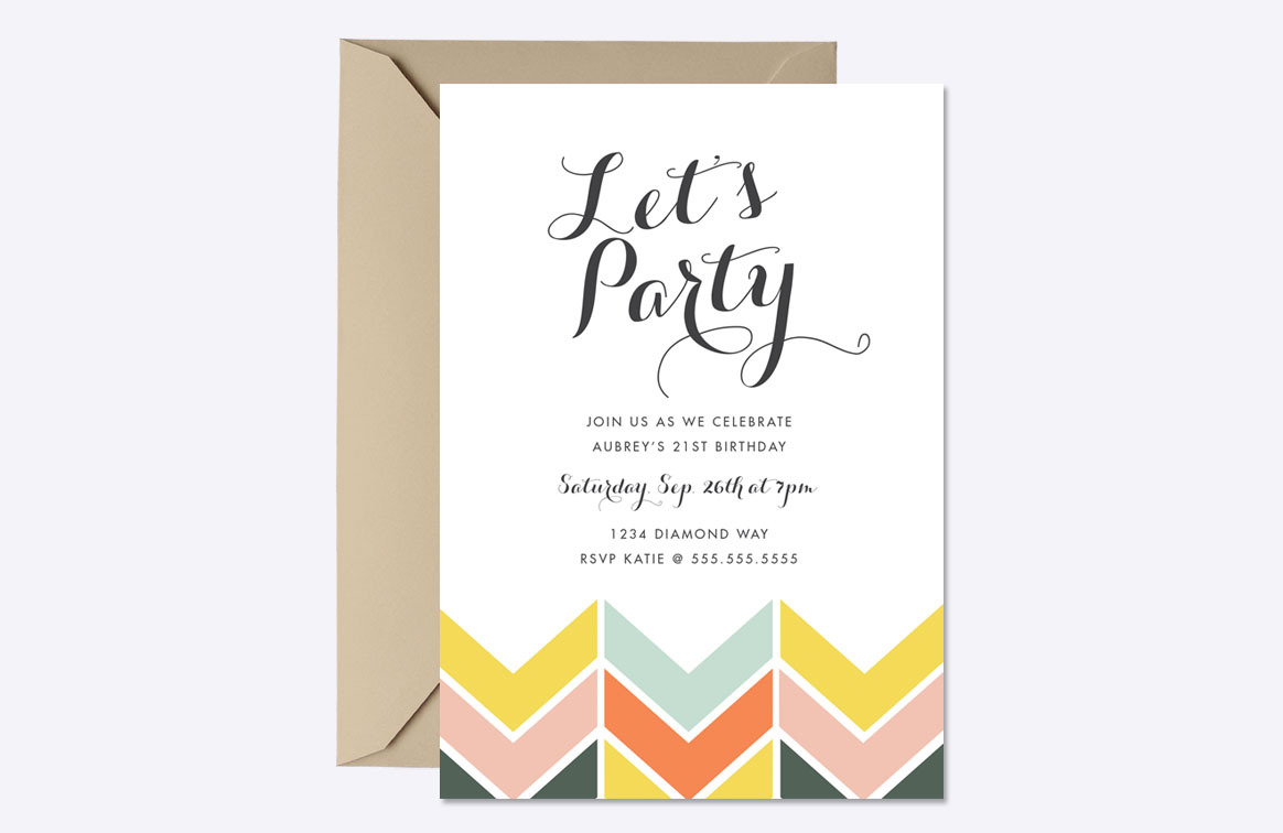 Cheerful Chevron Invite Template, an Invitation Template by origamiprints