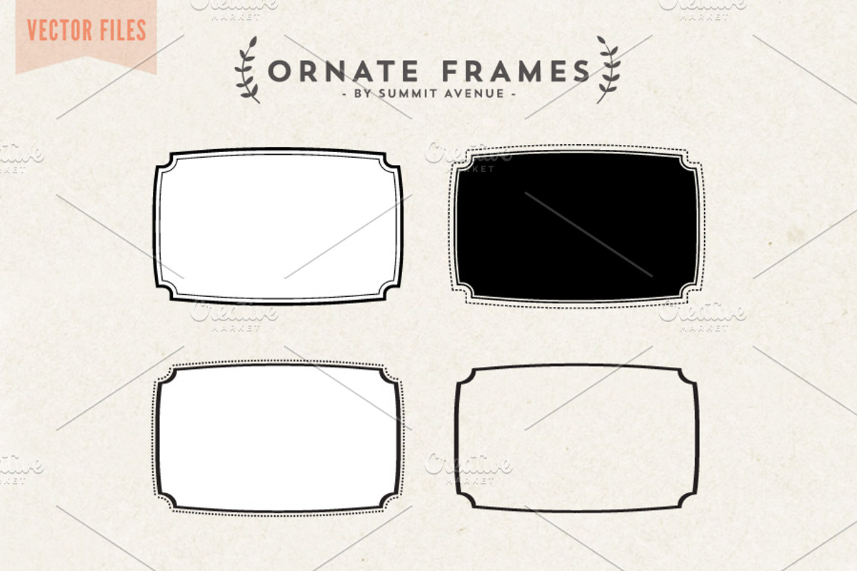 Vector - Ornate Decorative frames, an Object Graphic by Summit Avenue