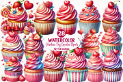 Valentine's Day Cupcakes Clipart, an Illustration by designhome