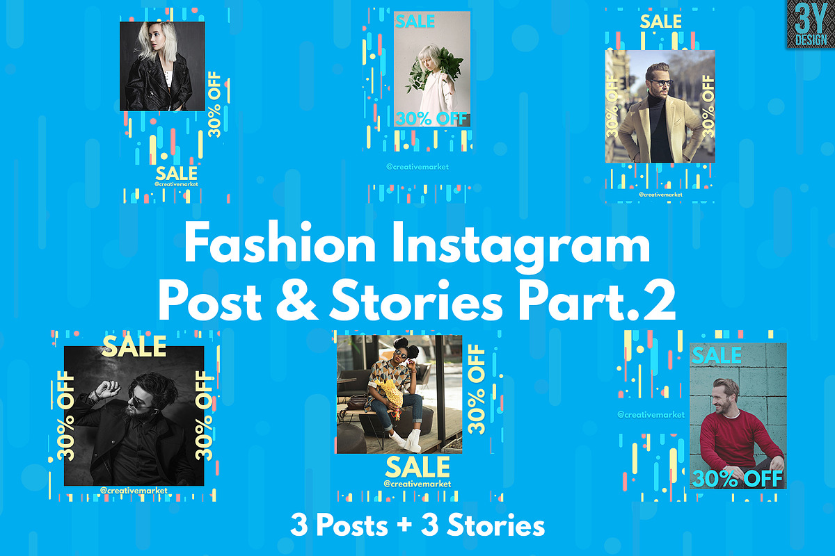 60 Instagram Posts & Stories Bundle, a Social Media Template by 3Y_Design