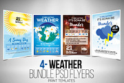 Weather Report 4 Flyers Bundle, a Flyer Template by Psd Templates